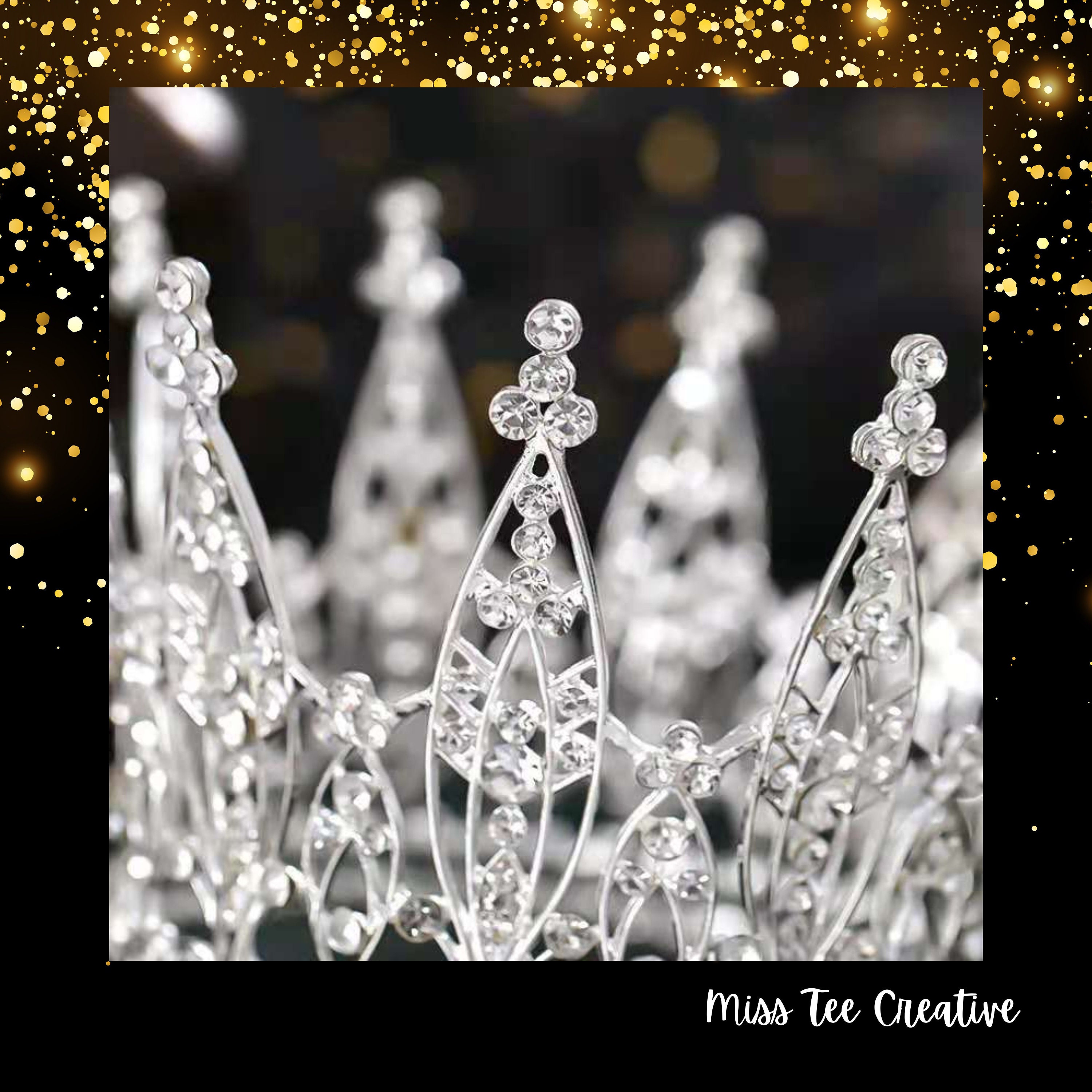 Sparkly Crown Cake Topper Tiara Crystal Rhinestone Wedding Cake Topper ...