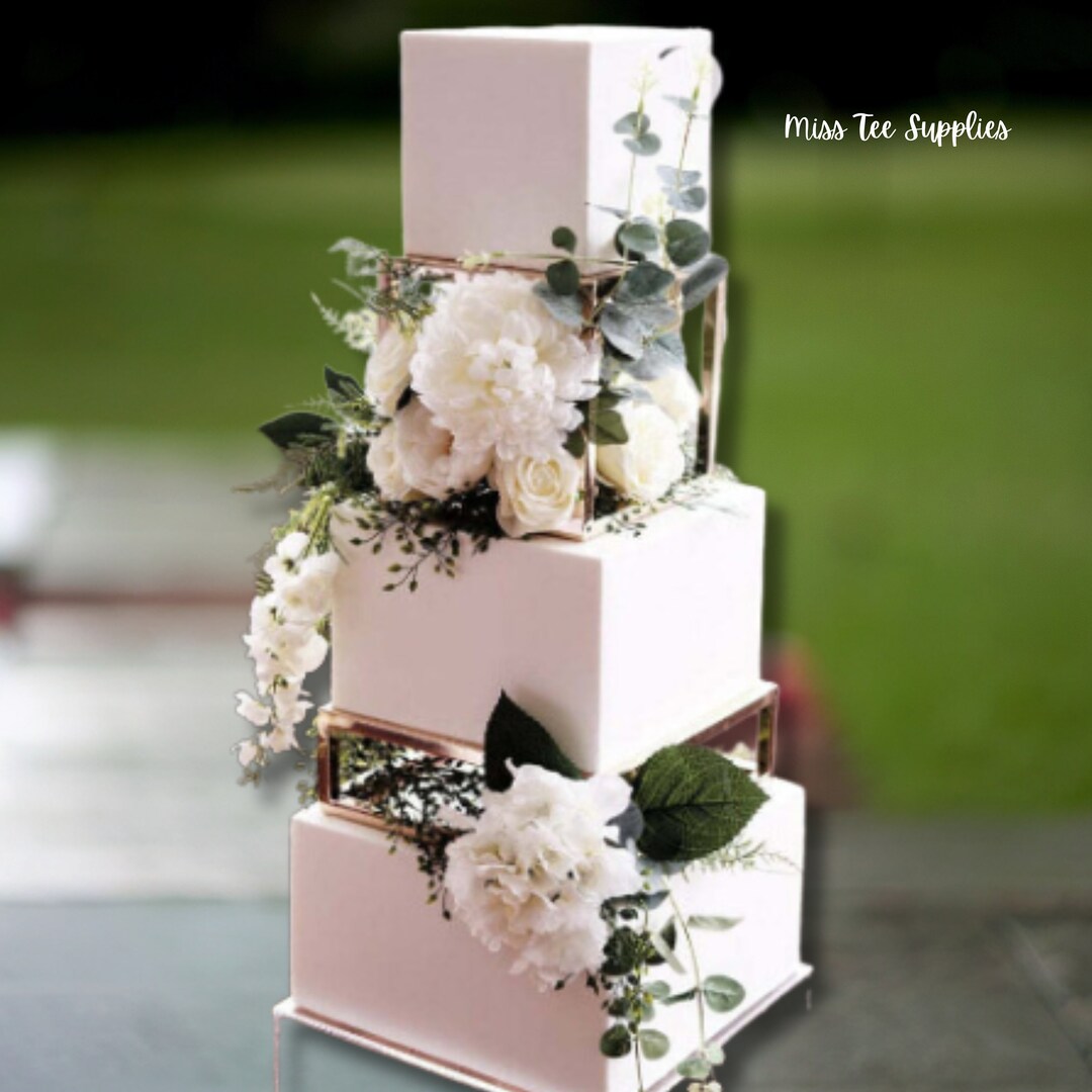 3 Pack Metallic Square Cake Separator 3 Pk Golden Round Cake Divider ...