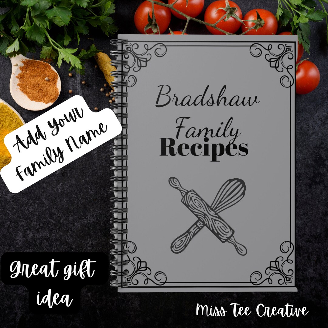 Custom Family Recipe Notebook Journal Gift for Home Cook Family ...