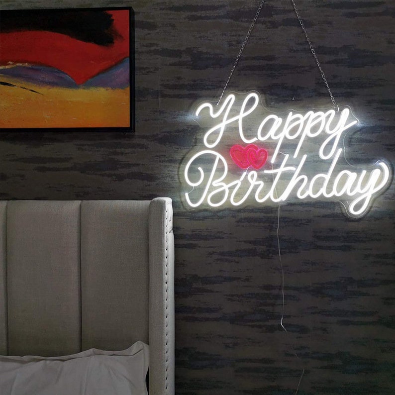 Happy Birthday Neon Holiday Party Decoration Party Happy Birthday Neon ...