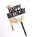 Crown Happy Birthday King Queen Princess Prince Acrylic Cake Topper - Etsy
