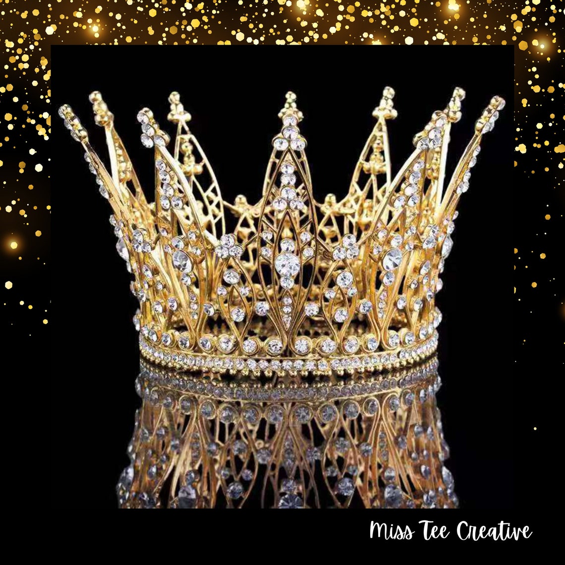 Sparkly Crown Cake Topper Tiara Crystal Rhinestone Wedding Cake Topper ...