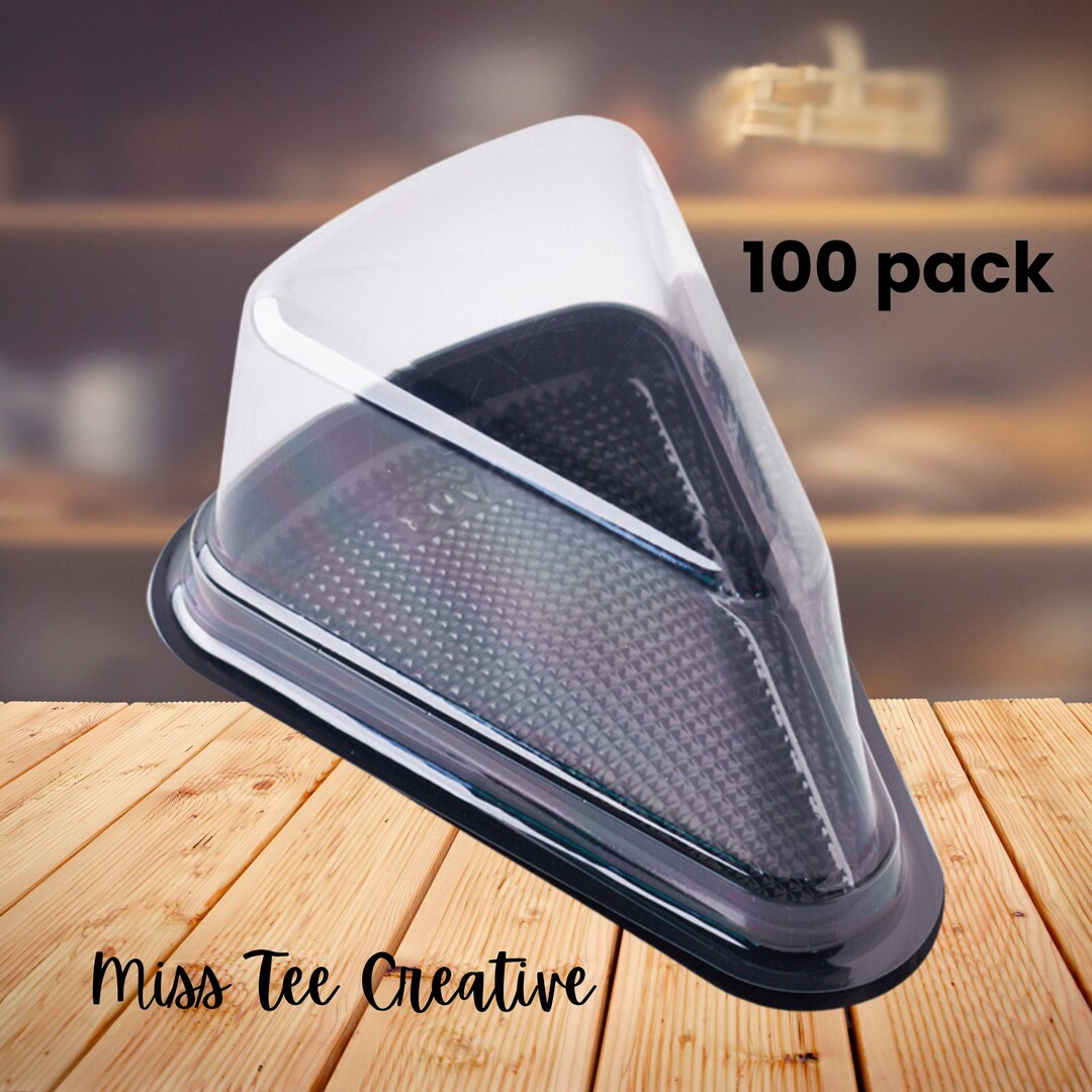 100 Pack Cake Slice Box Party Favor Box Perspex Cake Storage Clear Box ...