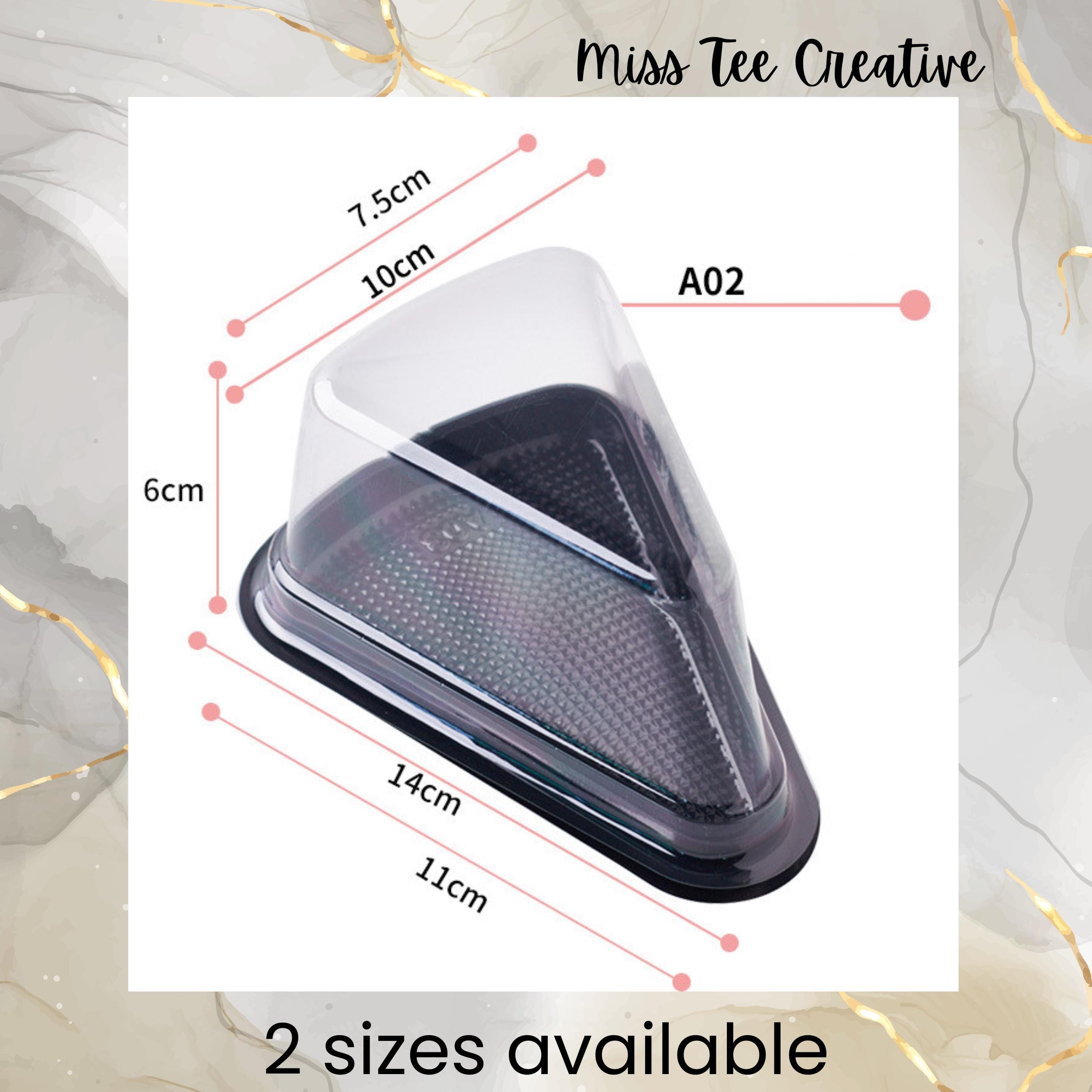 100 Pack Cake Slice Box Party Favor Box Perspex Cake Storage Clear Box ...