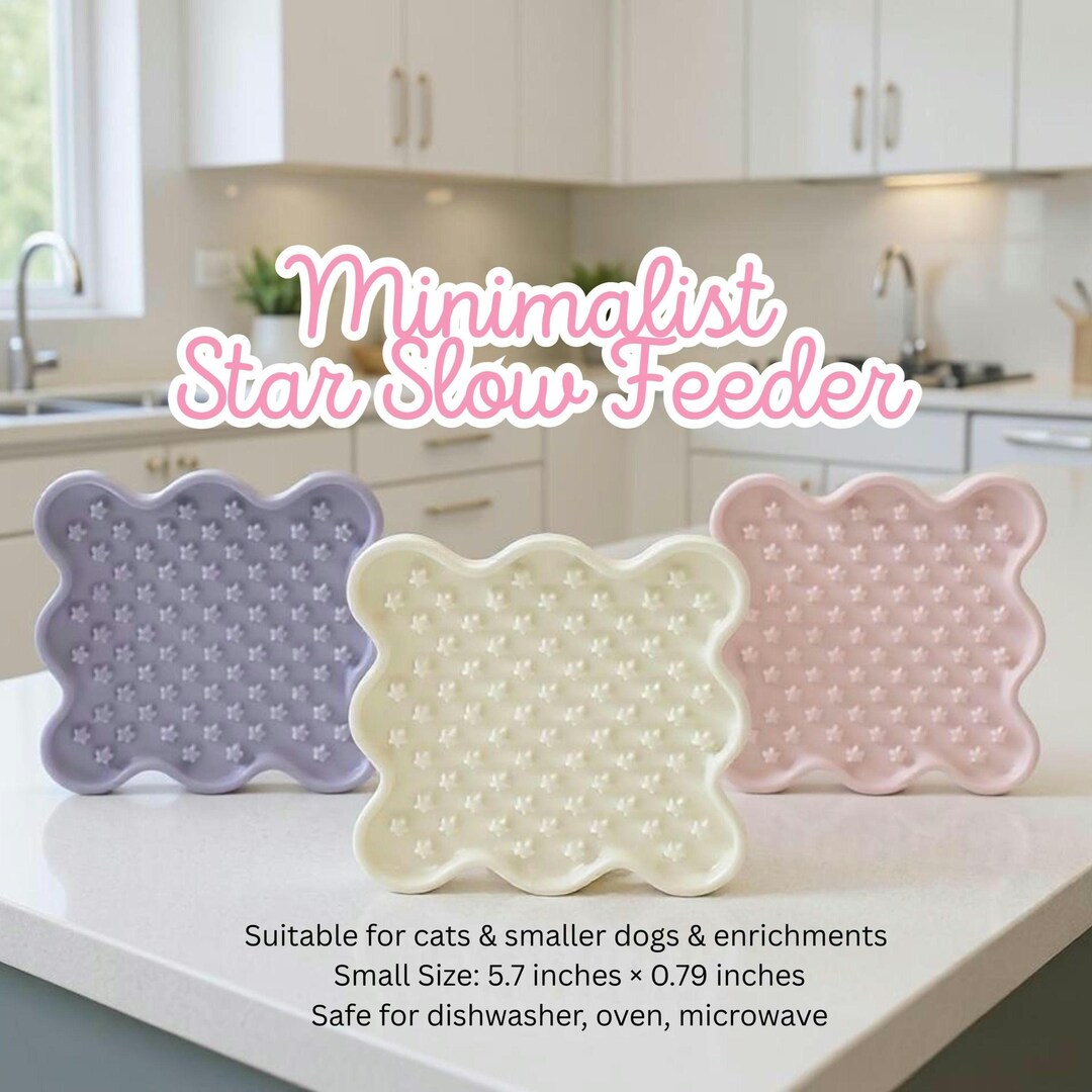 Minimalist Star Ceramic Slow Feeder for Cat & Dog | Dishwasher Safe | S ...