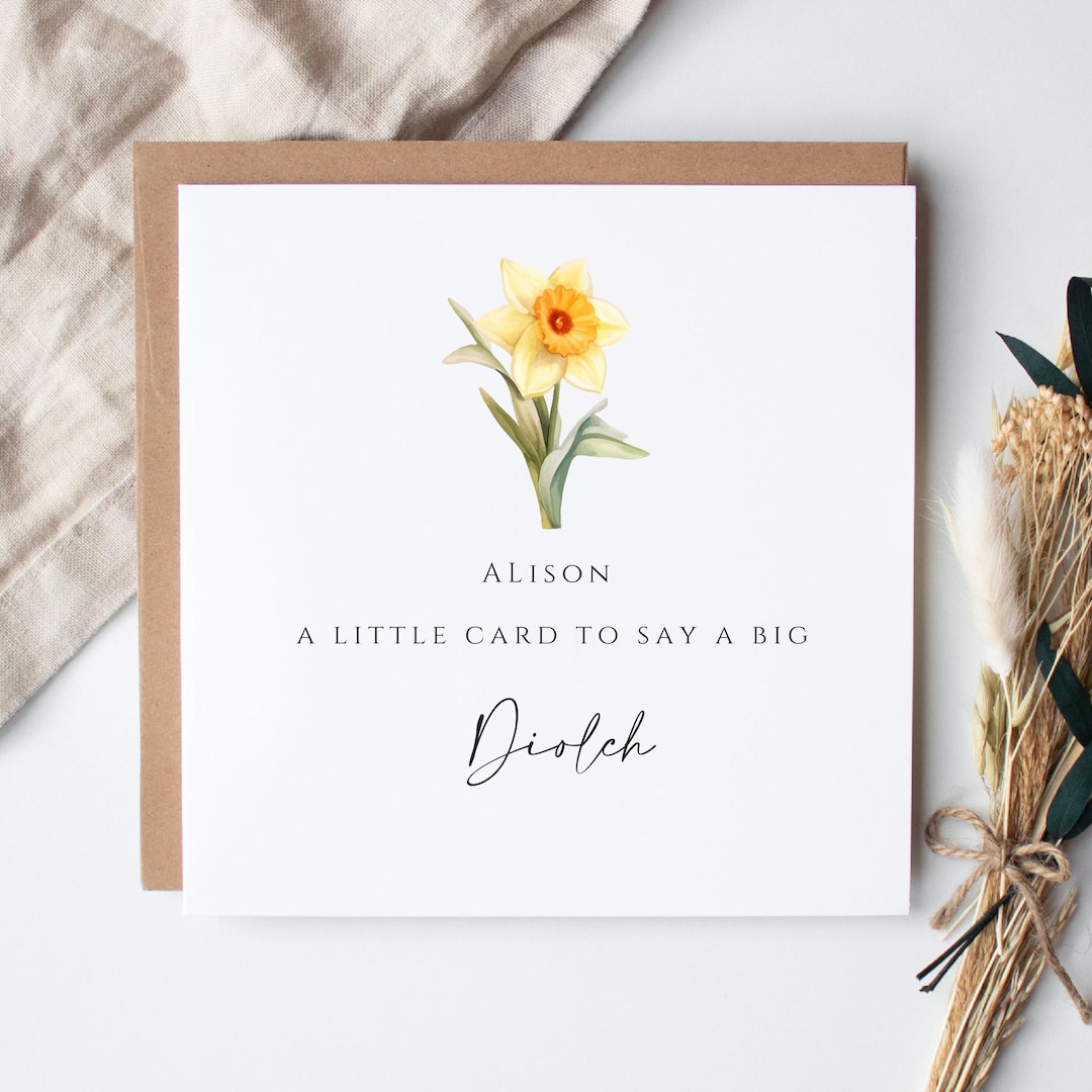 Welsh Thank You Greetings Card| Diolch Card| Diolch Gift| Welsh ...