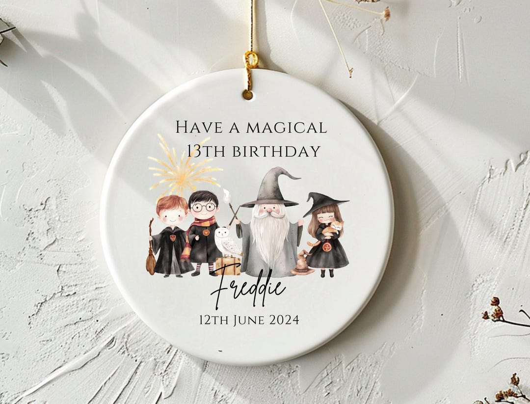 Personalised Harry Potter Birthday Ceramic Ornament Gift Kids Harry ...