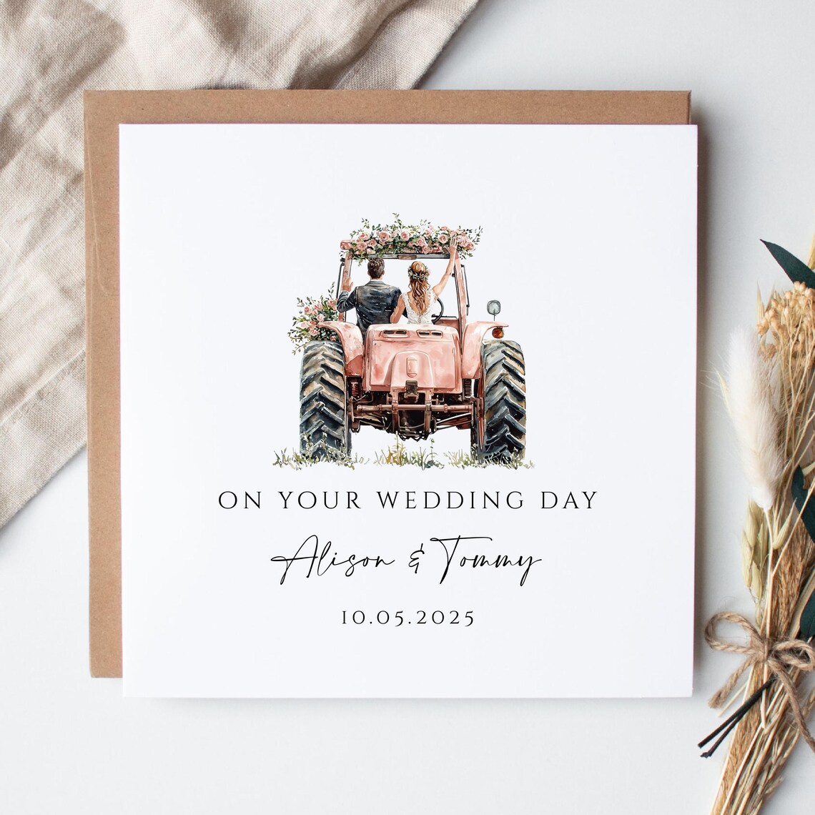 Personalised Tractor Wedding Card: Farming Couple Gift - Etsy UK