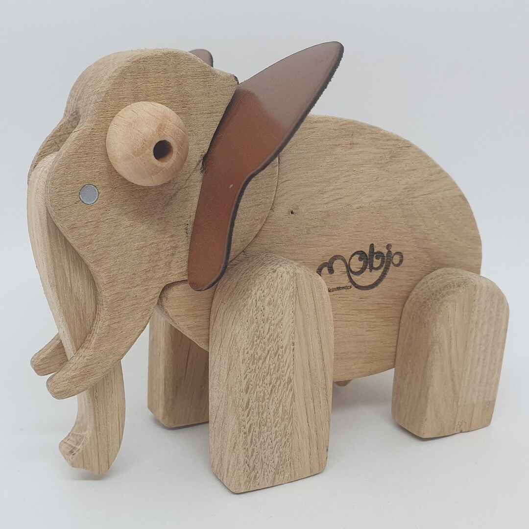 Articulated and Magnetic Wooden Elephant. 3D Puzzle. Construction Game ...