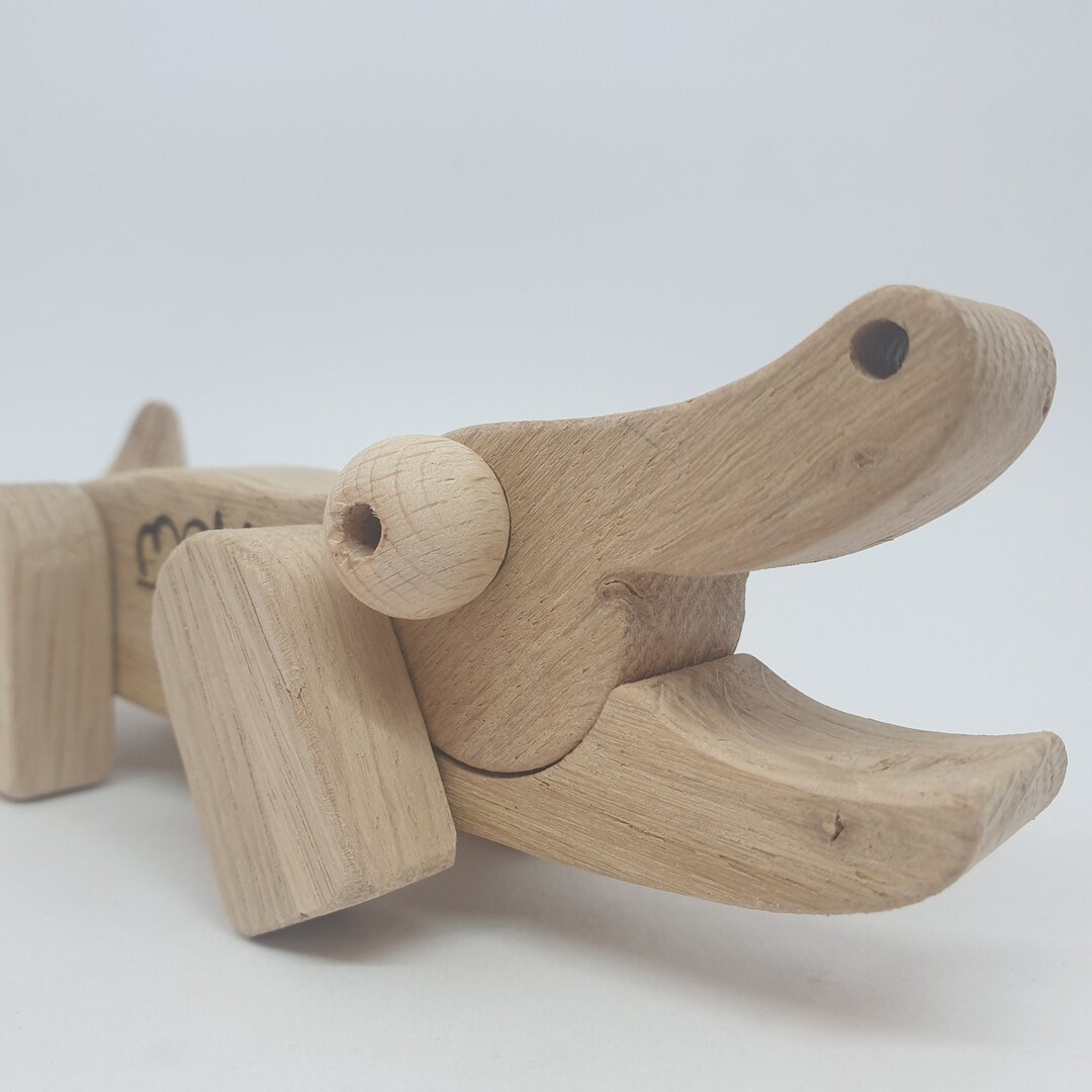 Articulated and Magnetic Wooden Alligator. 3D Puzzle. Construction Game ...
