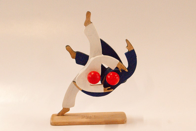 Articulated and Magnetic Wooden Judoka. 3D Puzzle. Sports Figurine ...