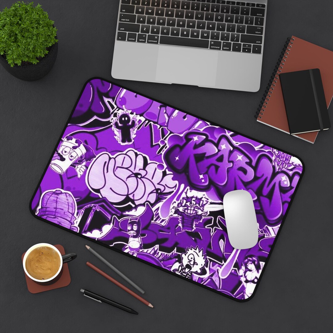 Graffiti Desk Mat, Urban Decor for Gamers, Home Office Accessory ...
