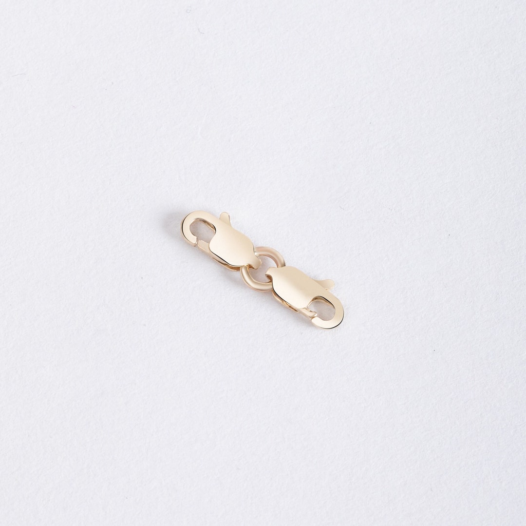 Additional Lobster Clasp Extender, 14K 18K Real Gold Two Lobster Clasp ...