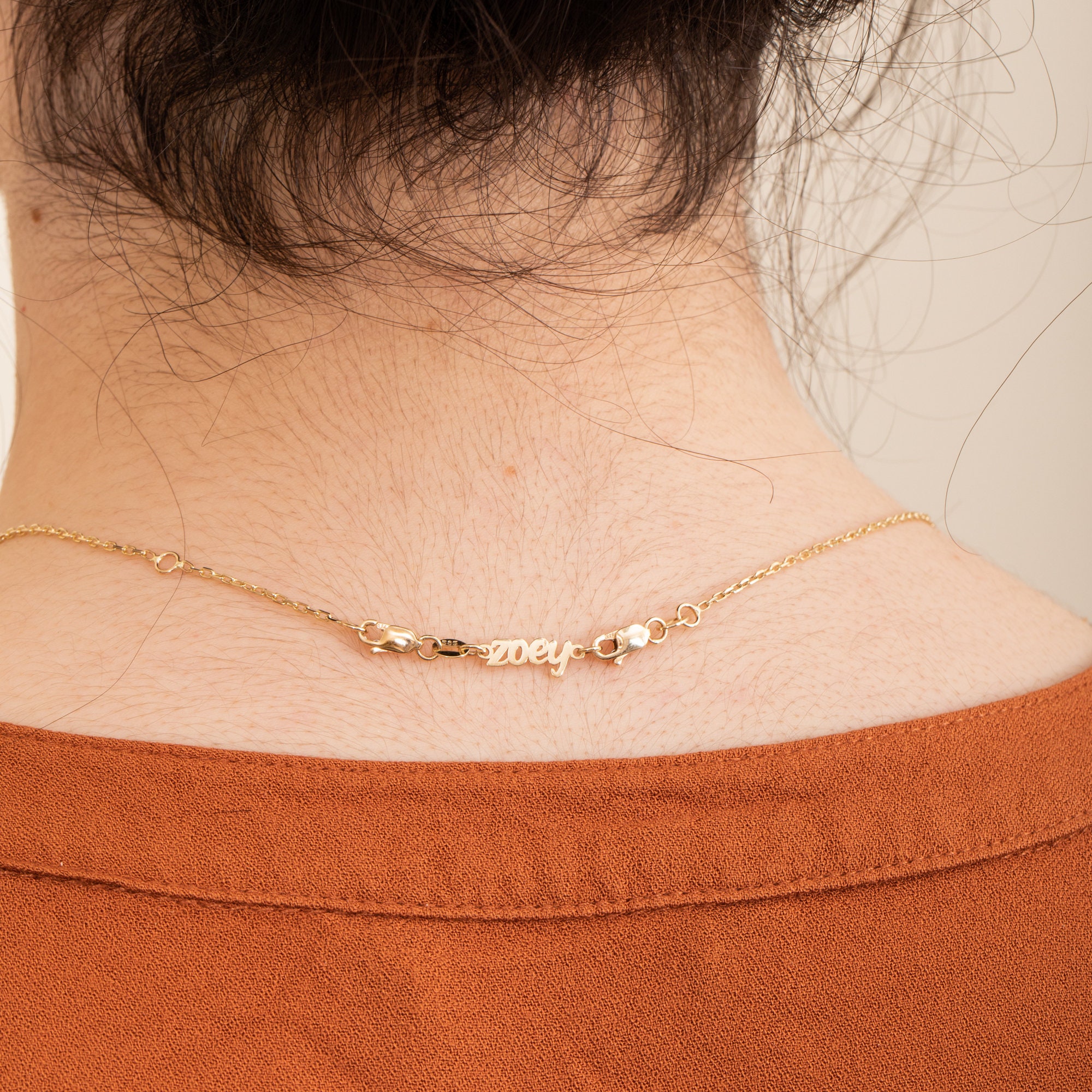 Personalized Tiny Name Tag, Dainty Custom Name Tag for Necklace or ...