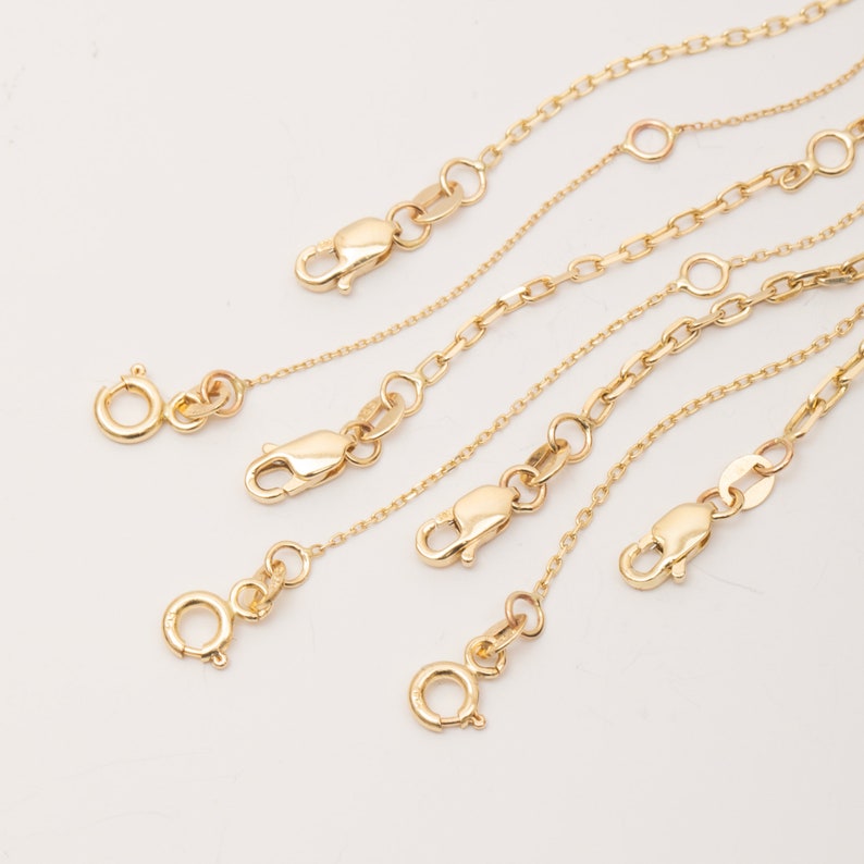 14K or 18K Solid Gold Chain Extender 14k Removable 1 2 3 4 5 6 7 or 8 ...
