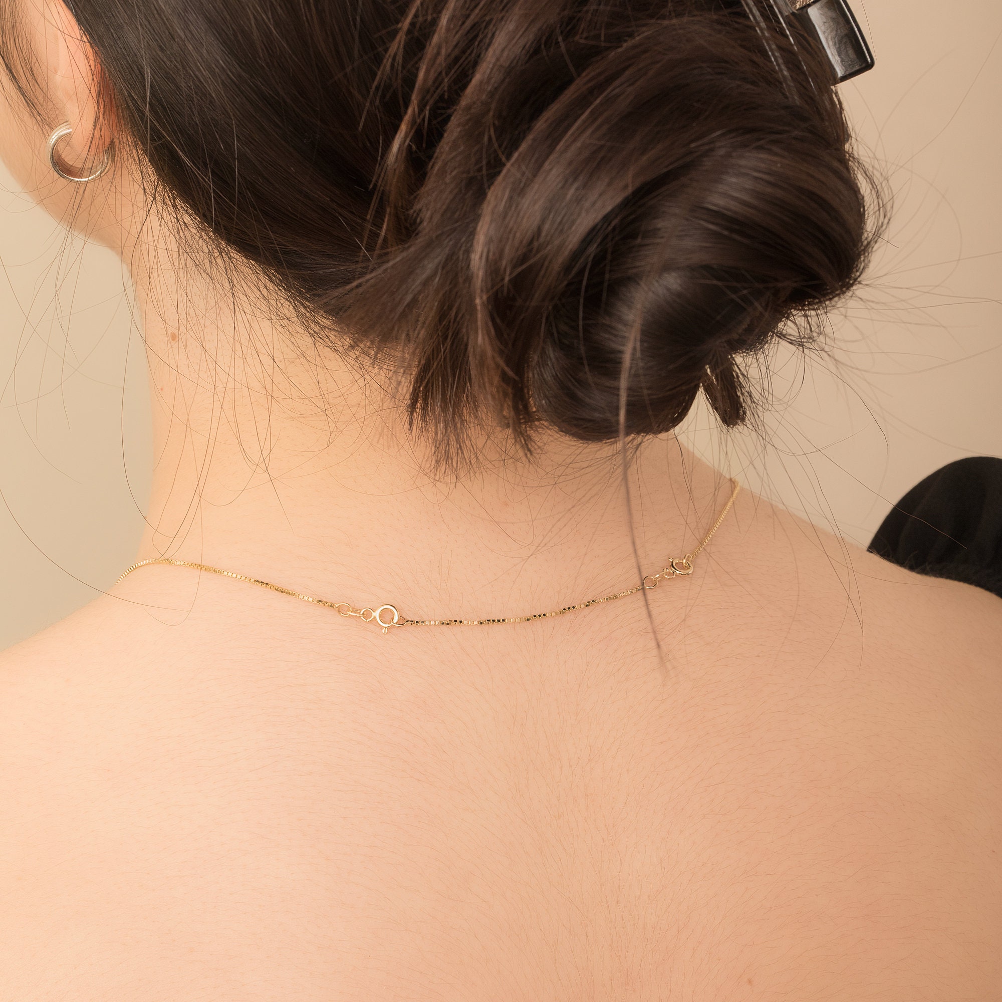 Removable 14K Solid Gold Box Chain Extender, 1.0 Mm to 1.50 Mm Thick ...