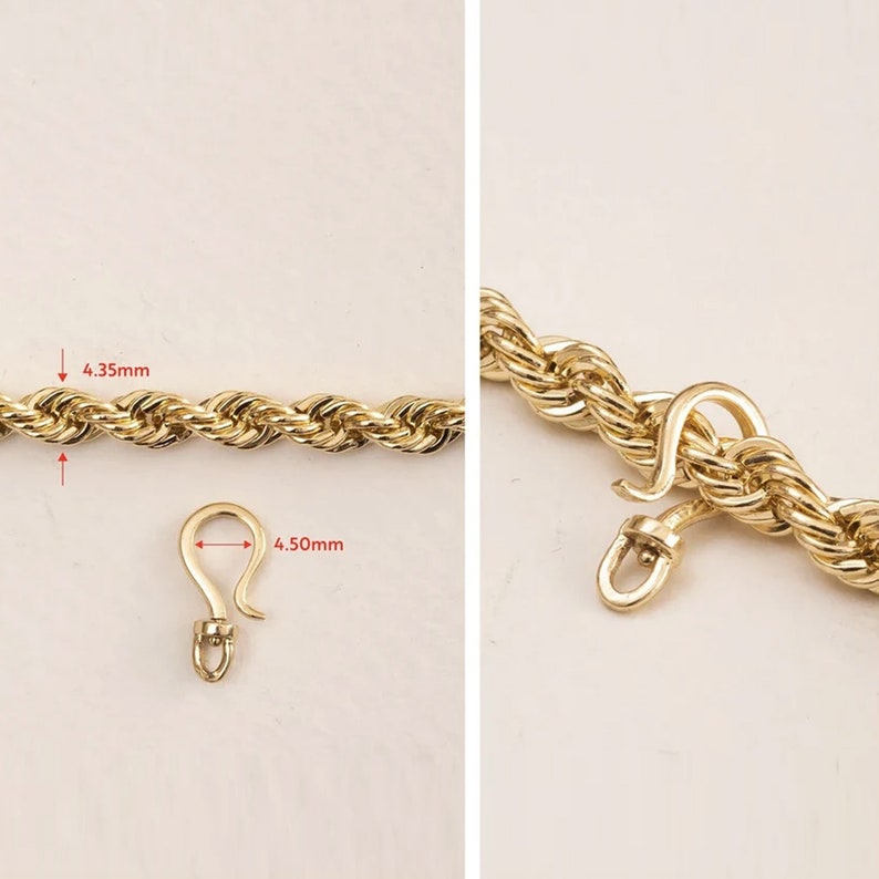 S-hook Clasp, 14K 18K Solid Gold Hinge Hook Clasp, Hang Your Pendant ...