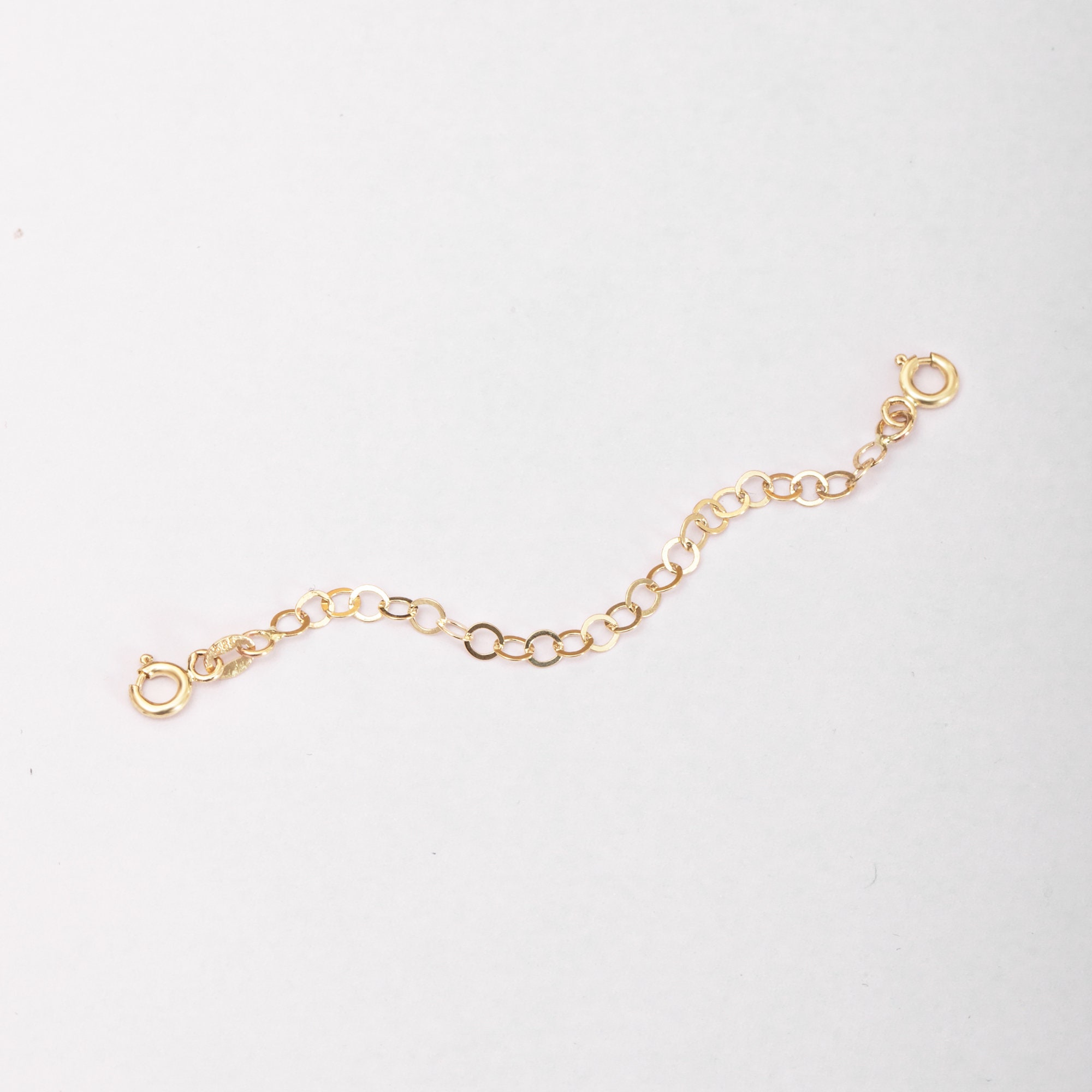 14K 18K Solid Gold 3.00 Mm Round Link, Two Spring Ring Clasp, Double ...