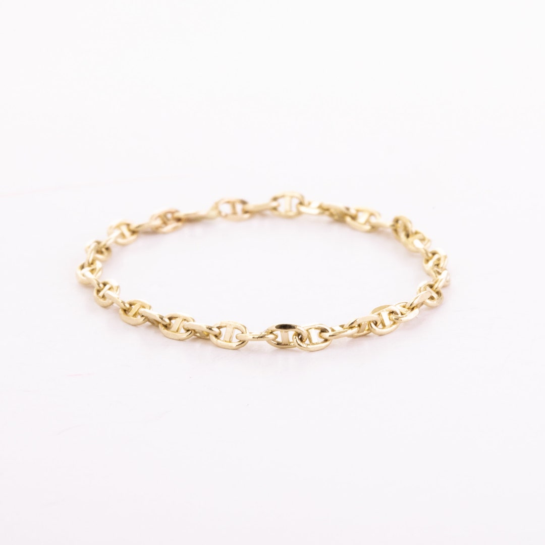 1.50 Mm Mariner Link Chain Ring, 14K Solid Gold Anchor Chain Ring ...