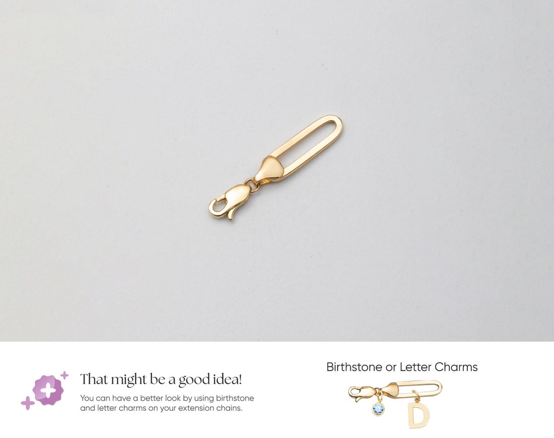 14K Genuine Gold Chain Link Jewelry Extender Designed Elongating the ...