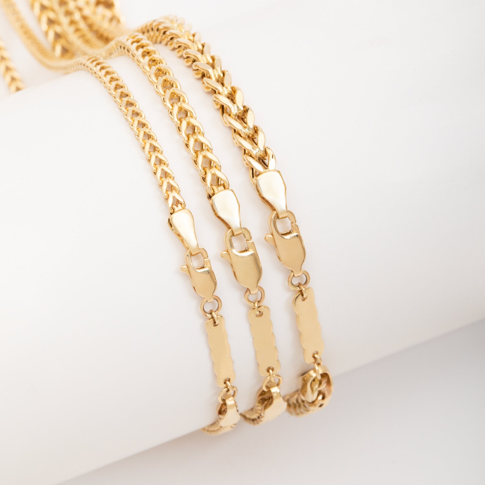 14K Gold Franco Box Chain 2.4-4.0mm, Luxurious Men's & Women's Diamond ...
