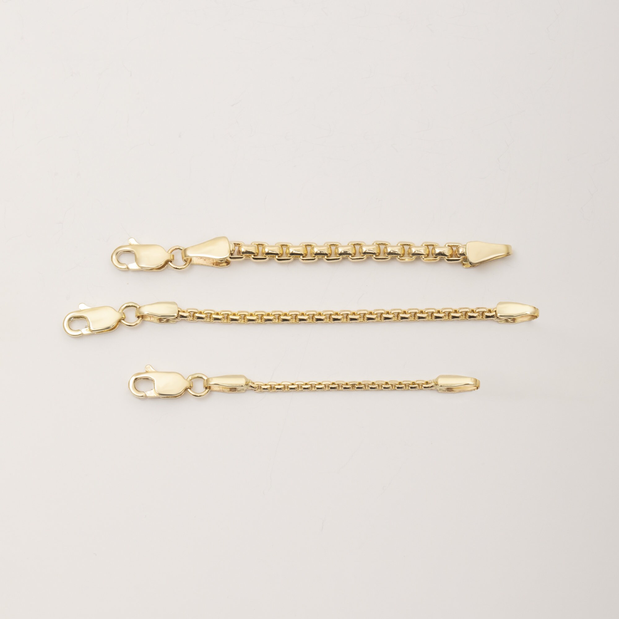 Thick Box Chain Extender in 14K SOLID Gold, Round Box Chain, Extension ...