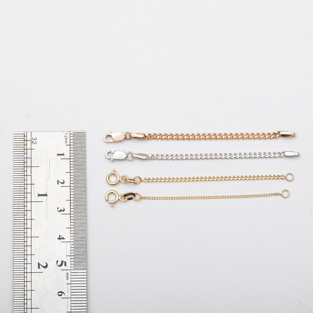 Cuban Curb Extension Chain, 18K SOLID Gold Gourmet Removable Extension ...