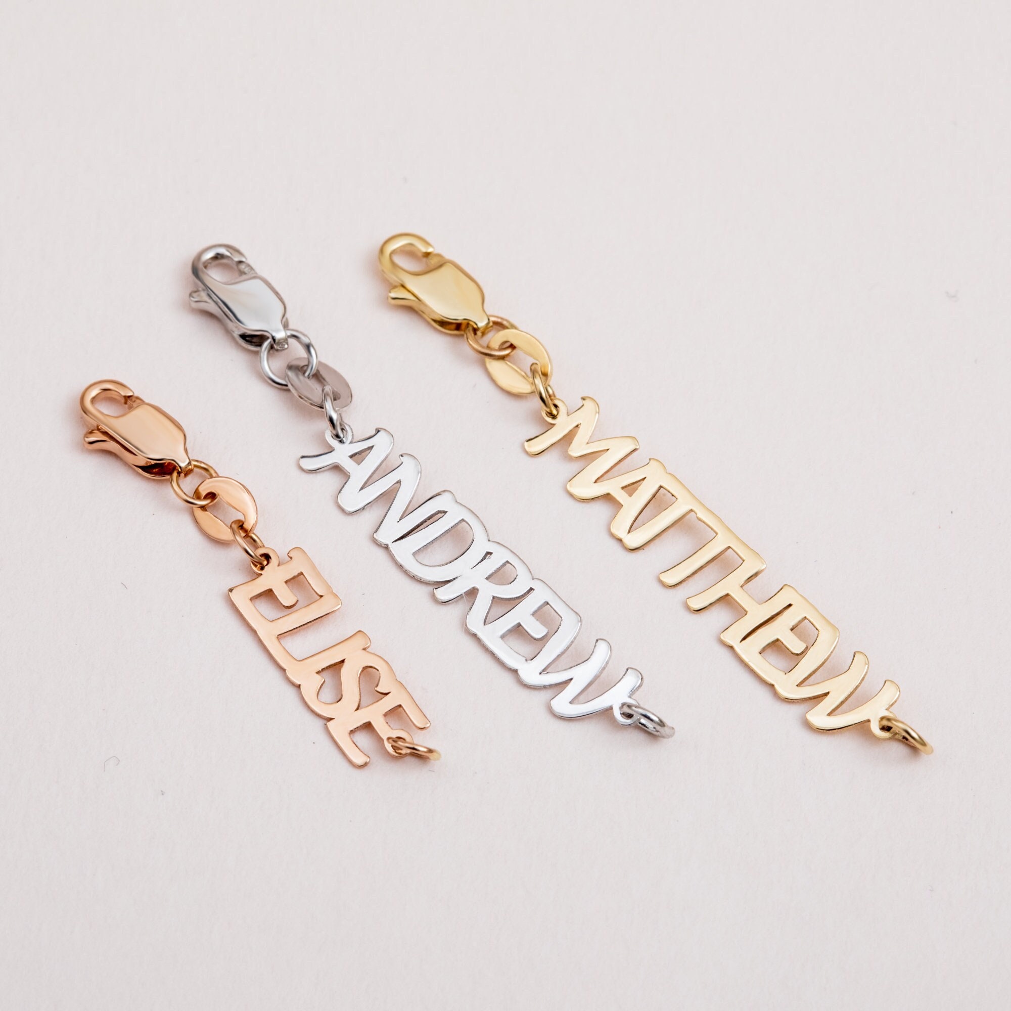 Cute Uppercase Name Tag 14K 18K Real Gold Personalized Dainty - Etsy