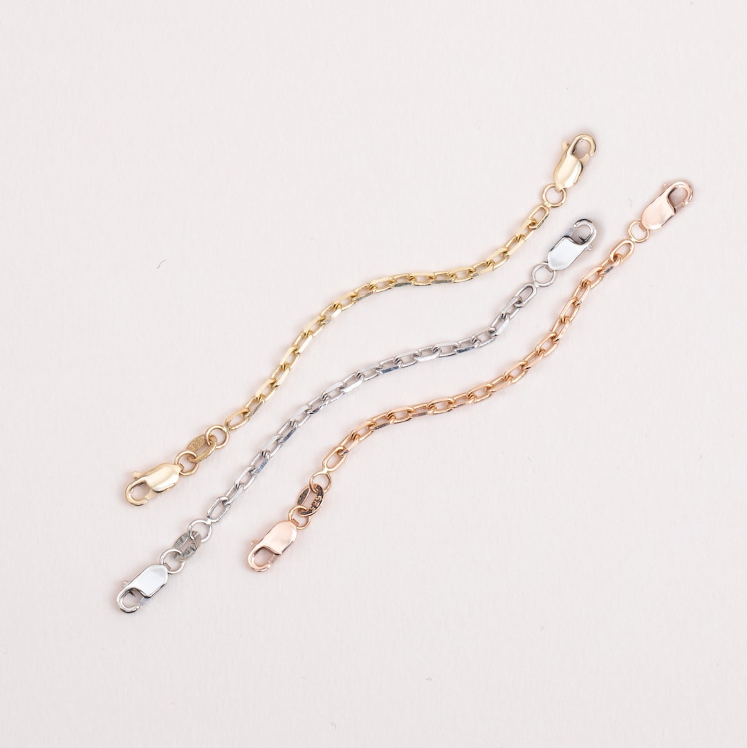 Two Lobster Clasp Cable Chain Extender, Make Necklace Longer, 14K 18K ...