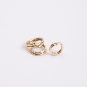 14K or 18K Solid Gold Double Jump Rings Rose White Gold 7mm 8mm 9mm ...