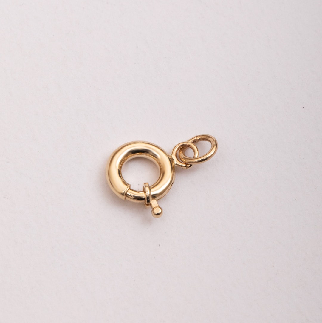 14K Real Gold Spring Ring Separator Clasp, Necklace Detangler, Necklace ...