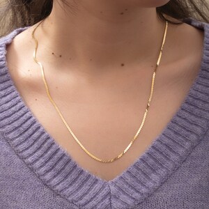 14K REAL Gold Snake Chain Necklace, Shiny Serpentine Chain for Pendants ...