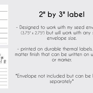 Seed Envelope Labels | Seed Labels | 2 X 3 Label | Set of 5 Labels - Etsy