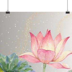 Lotus Collage Art Printed on Textured Watercolor Matte Posters - Etsy