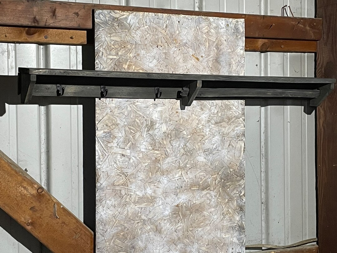 Rustic Shelf With Hooks and Dowel Quilt Hanger - Etsy