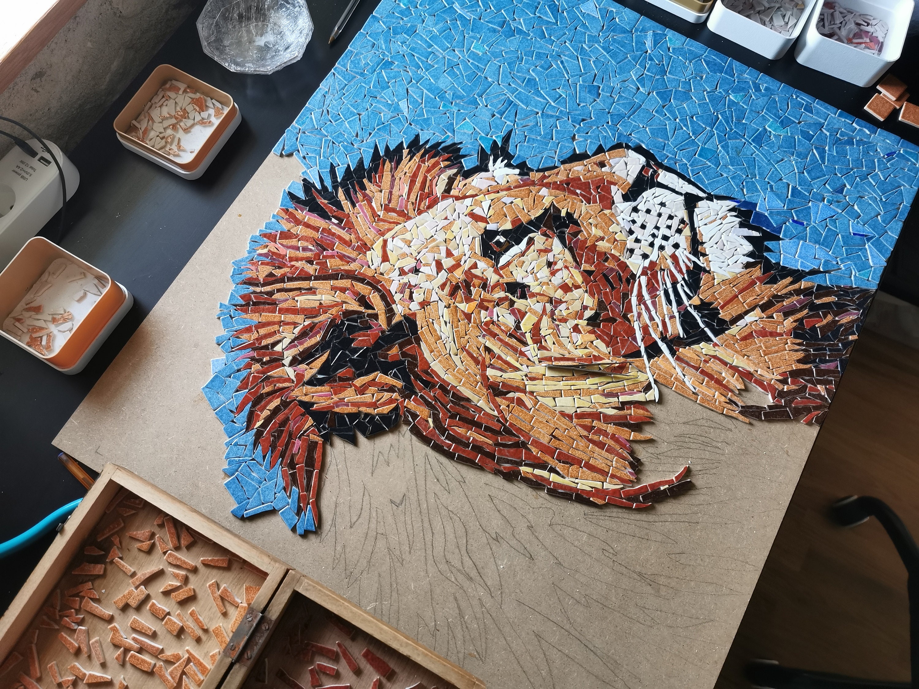 Lion Mosaic 60x70cm - Etsy