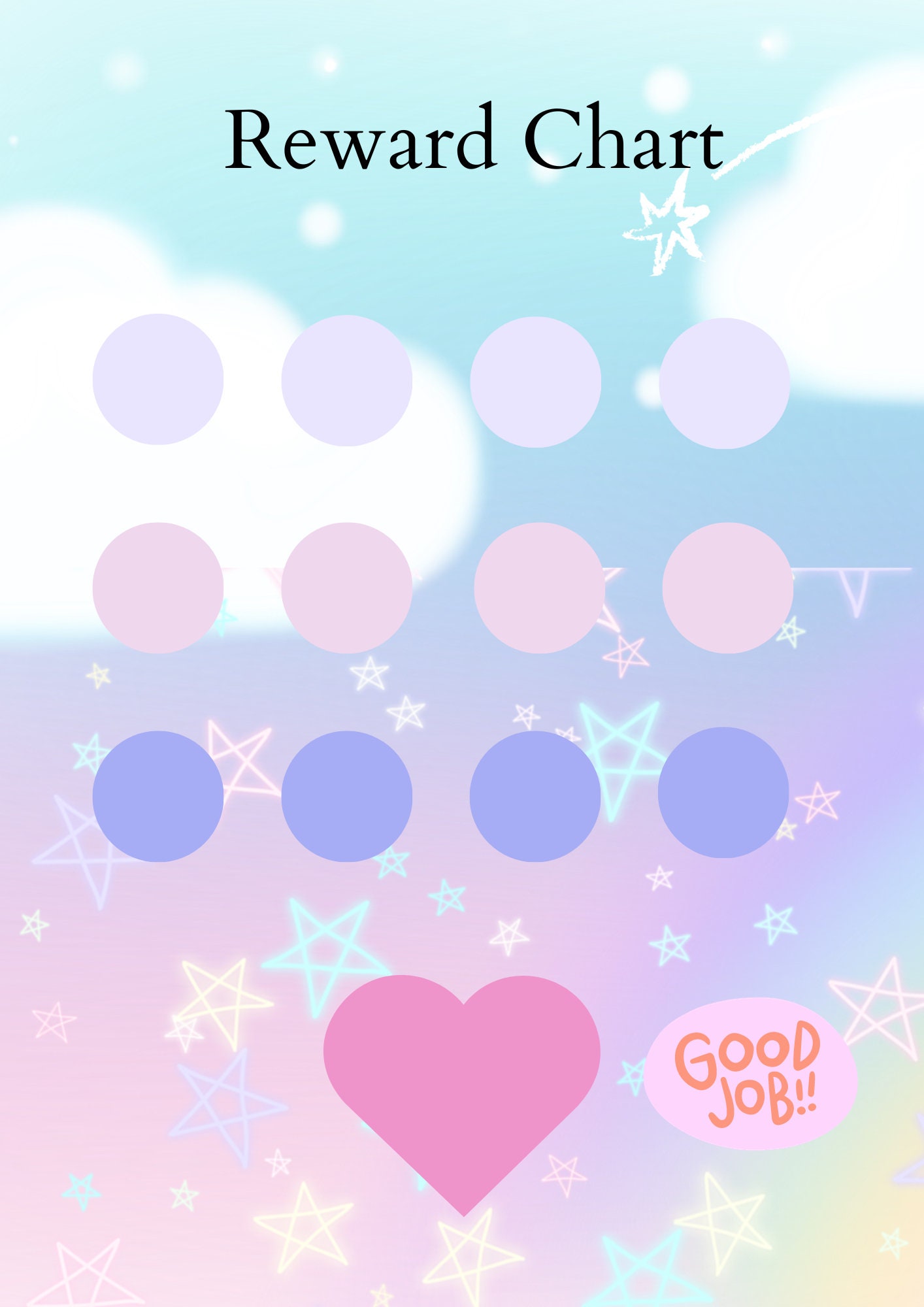 Reward Chart Printable PDF Chart Sweet Chart - Etsy