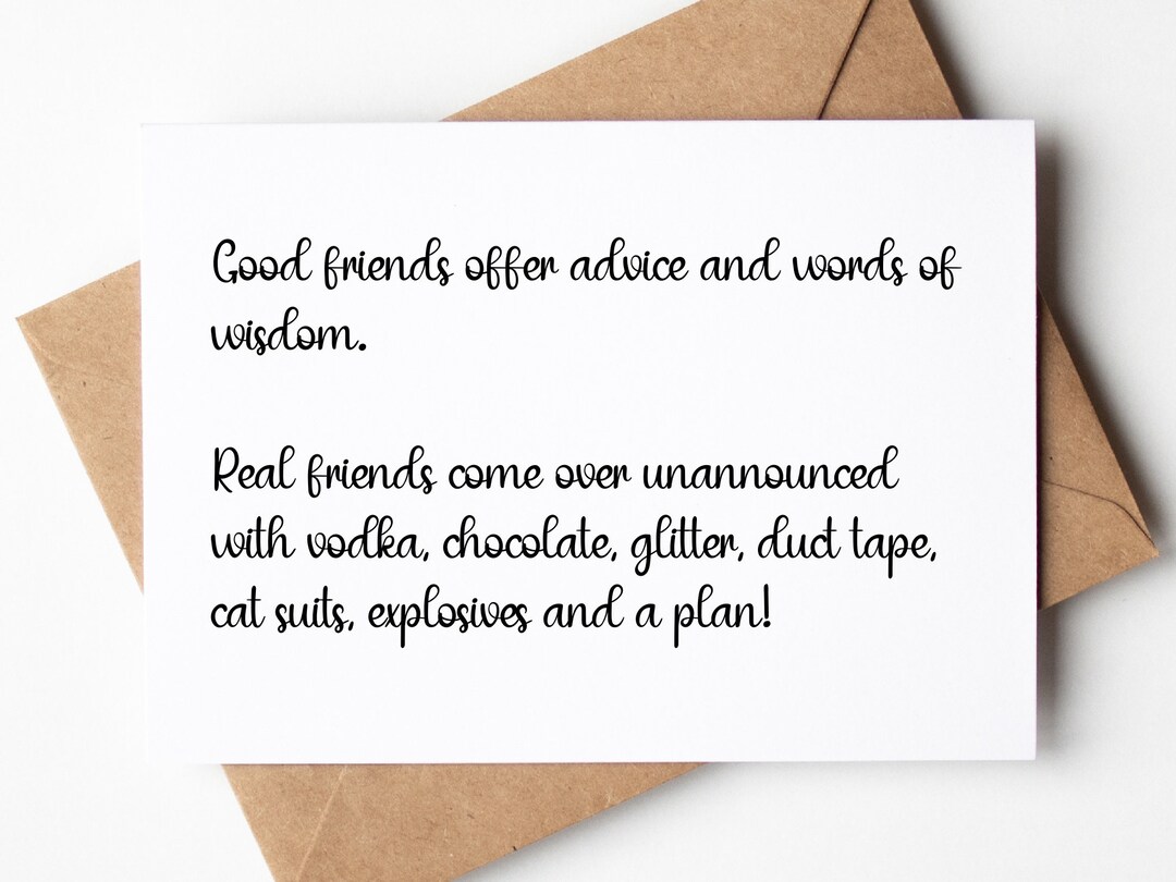 Funny Cards for a Friend Quotes About Life and Girlfriends - Etsy