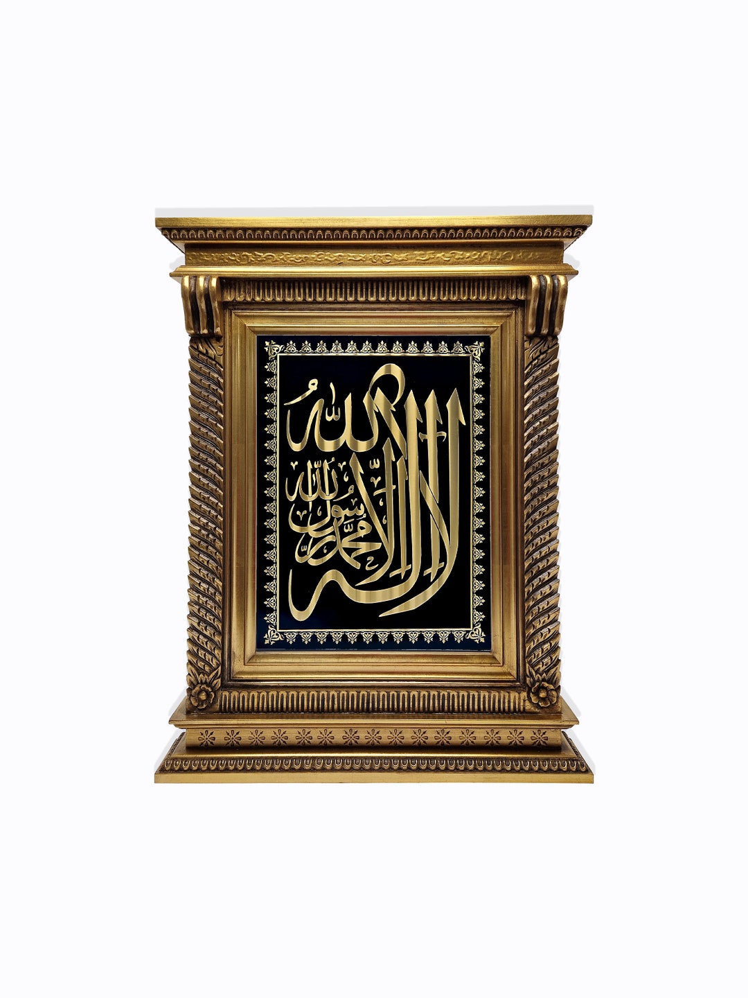 Islamic Wall Art Kalma ,kalima Islamic Art in Gold Hand Carved Frame ...