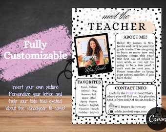 Meet the Teacher Printable School Night Template Back to - Etsy