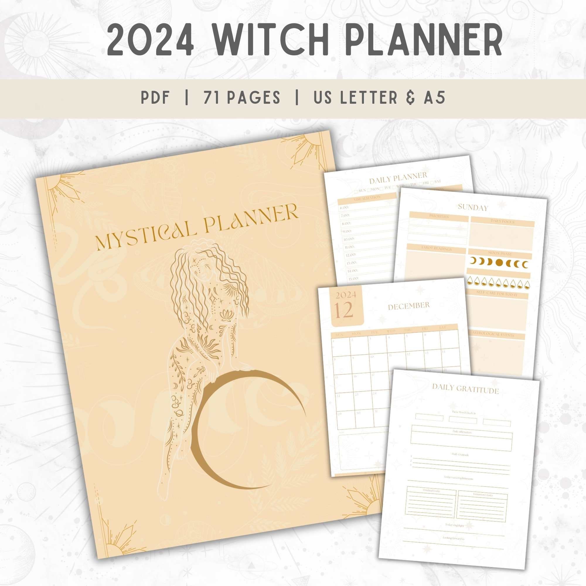 Witchy Planner Printable Pages Wicca Gremoire, Witch Planner Pages 2024 ...