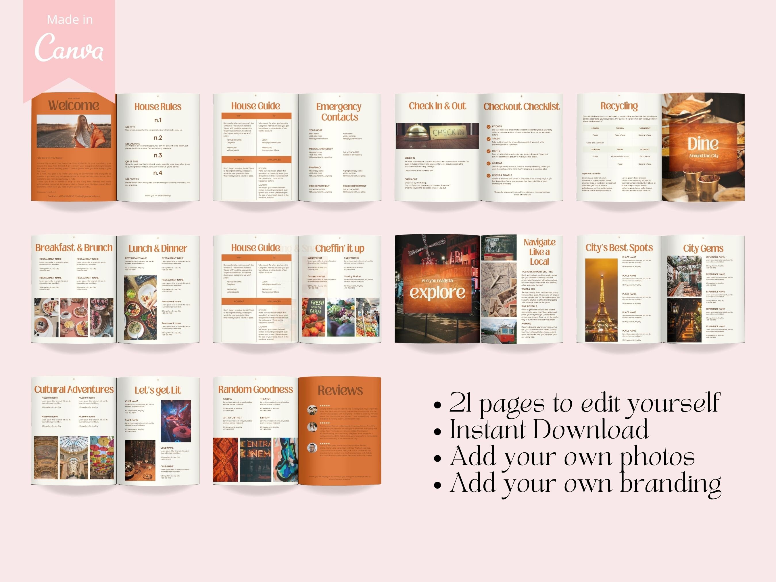 Airbnb Host Bundle Template Welcome Book Airbnb Template, Editable ...