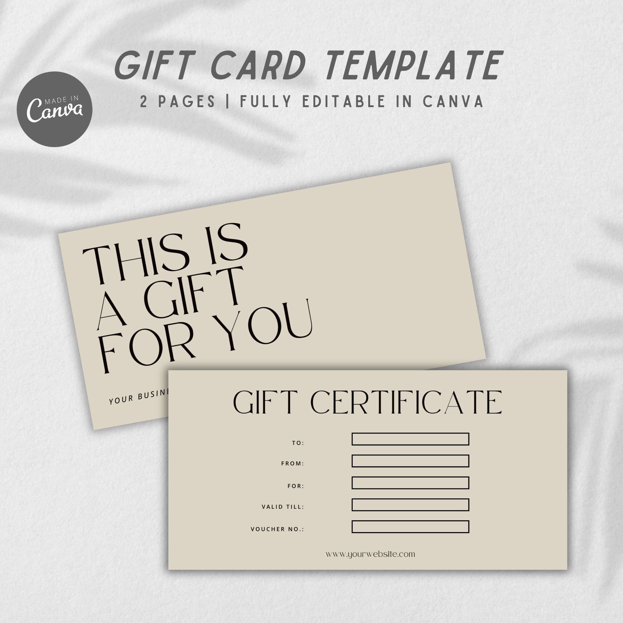 Editable Canva Gift Certificate Template for Business Owners ...