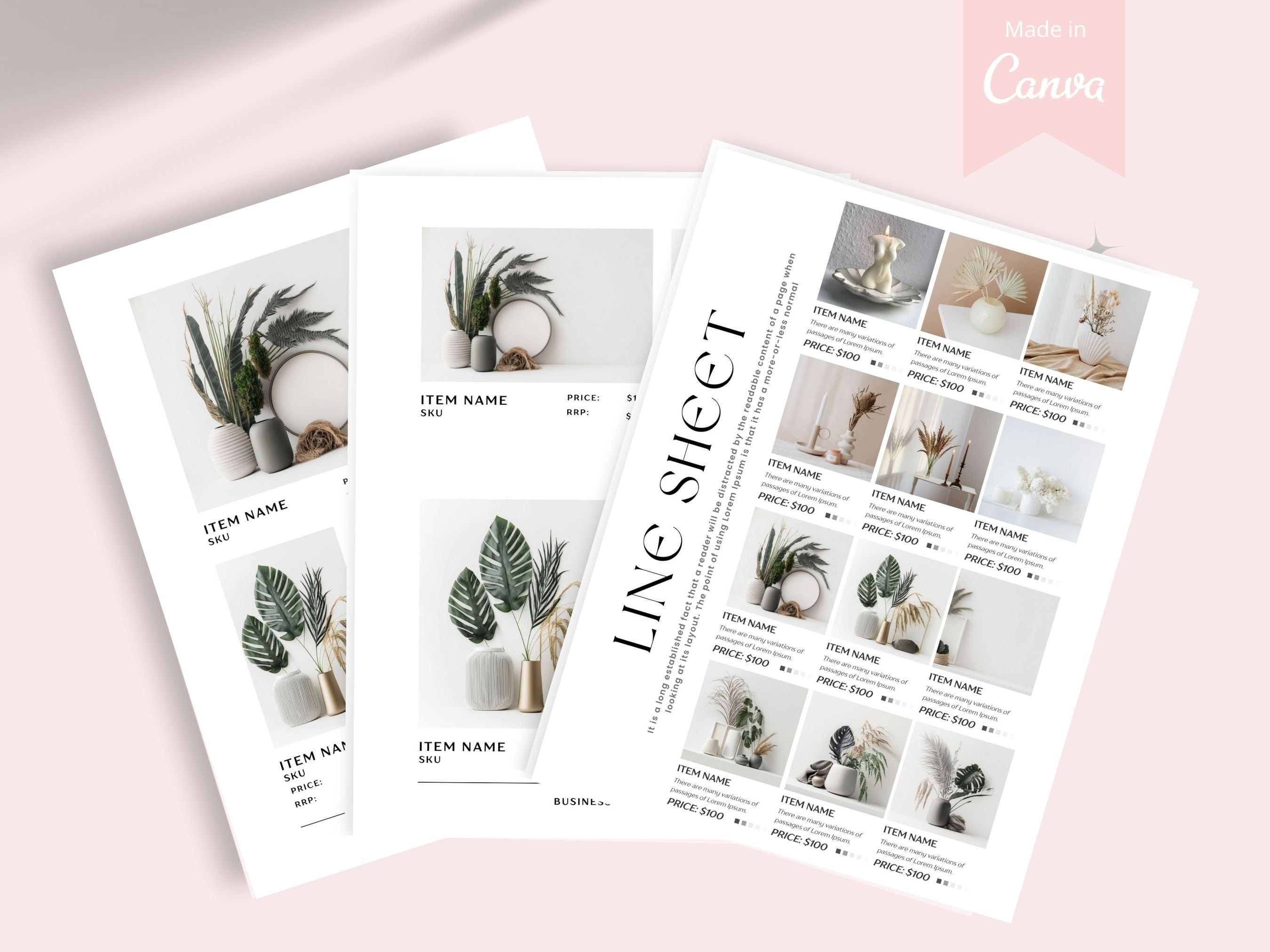 Canva Line Sheet Template: Wholesale Catalogue, Price Guide (digital ...