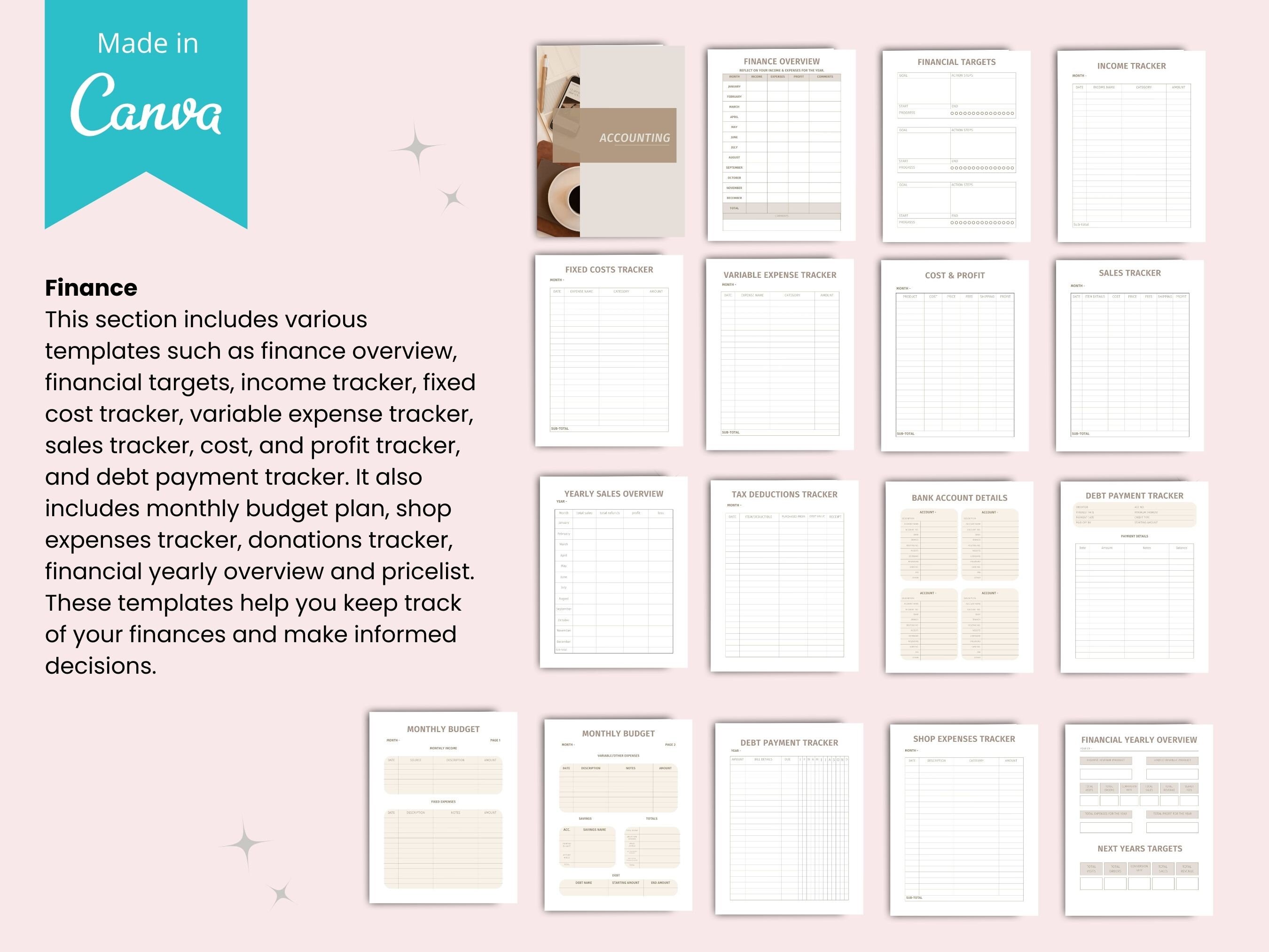Undated Business Planner Printable , Business Planner Template, Small ...