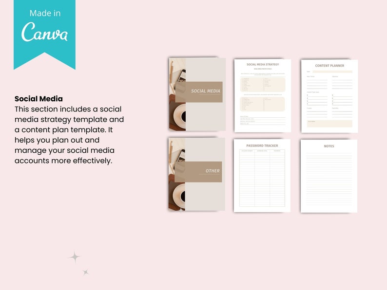 Undated Business Planner Printable , Business Planner Template, Small ...