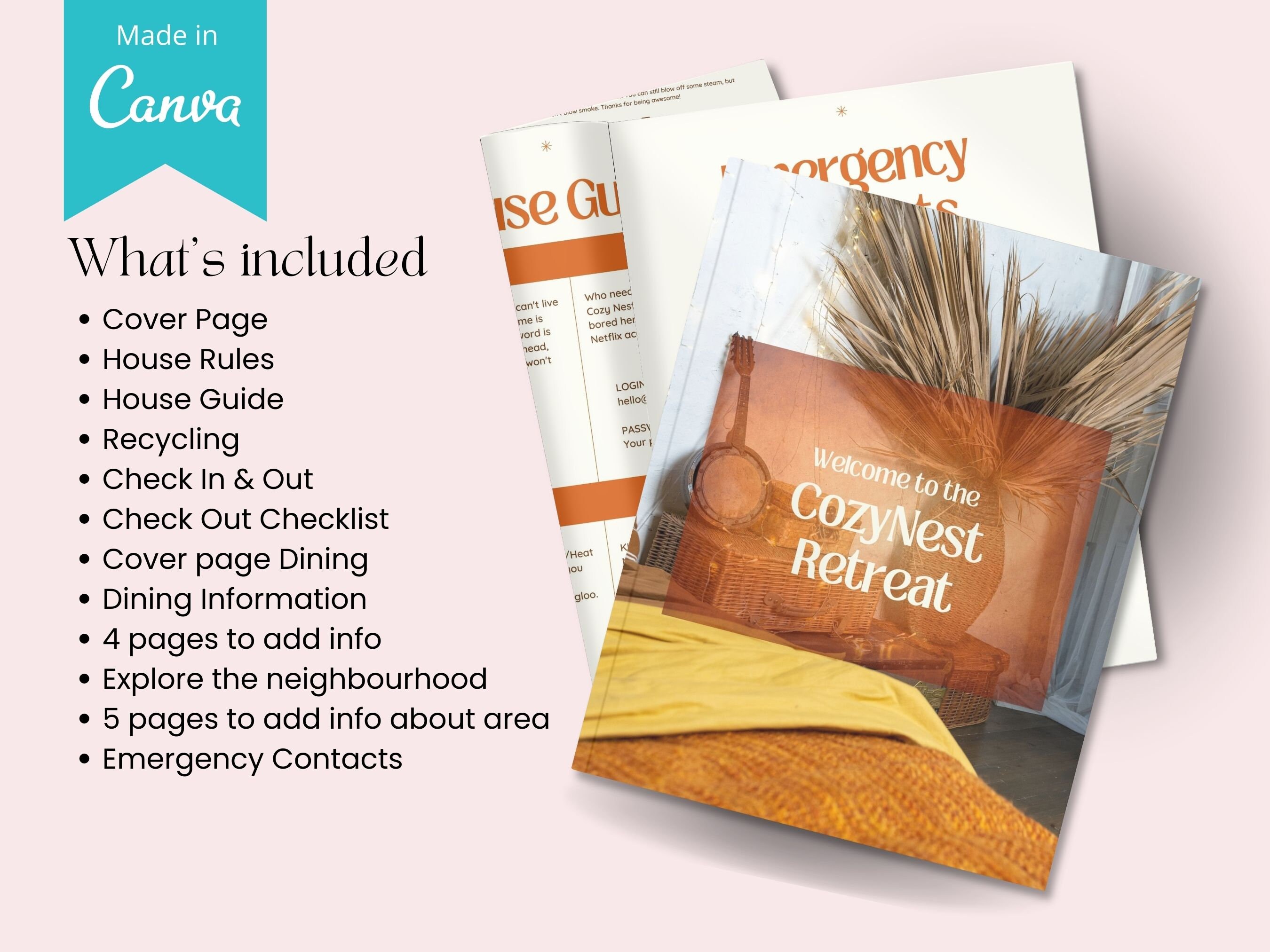 Airbnb Host Bundle Template Welcome Book Airbnb Template, Editable ...