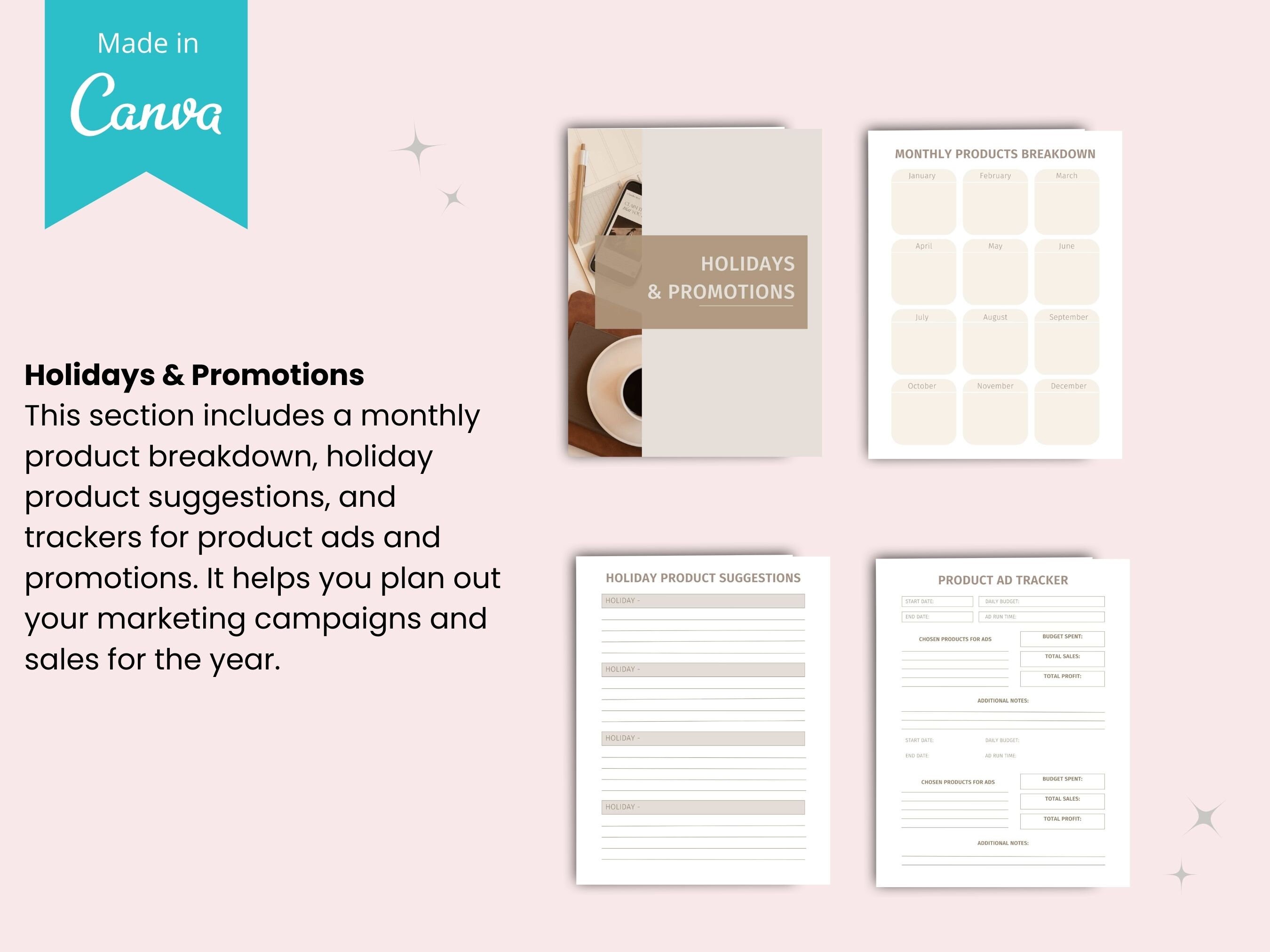 Undated Business Planner Printable , Business Planner Template, Small ...