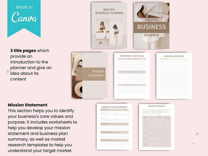 Undated Business Planner Printable , Business Planner Template, Small ...