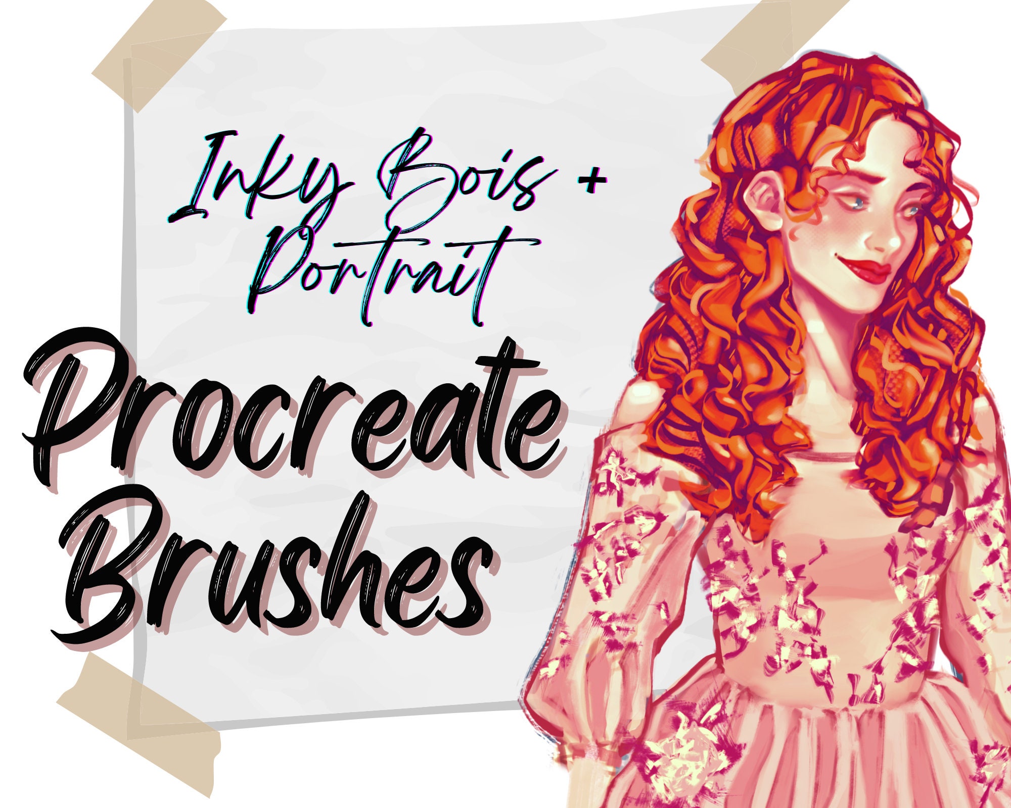 Inky Bois and Portrait Procreate Brush Pack - Etsy